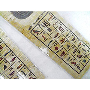 Set 20 Large Egyptian Bookmarks Book Marks Papyrus Paper 7"x2" (18x5 cm) Original Handmade Hand Painted Painting Hieroglyphic Ancient Pharaoh Alphabets Papyri Sheets Art Educational School History