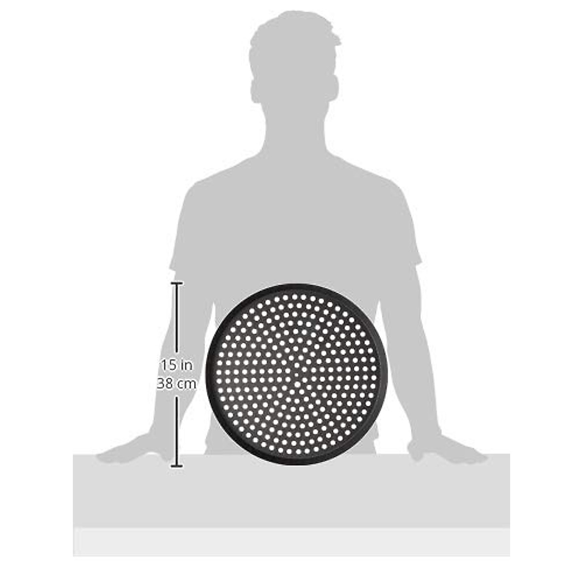 Lloyd Pans Perforated Pizza Cutter Pan, Pre-Seasoned PSTK, Anodized Aluminum, 14 inch by .75 inch deep