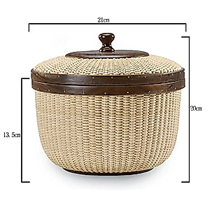 Teng Tian lidded home storage Rattan Handicrafts Casual Style Circular Basket rattan baskets