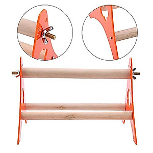 Sheens Bird Triangle Perch Wooden Training Interactive Stand Triangle Ladder Acrylic Pet Toys for Small Birds Parrot Parakeet Cockatiel Cockatoo Conure Lovebird