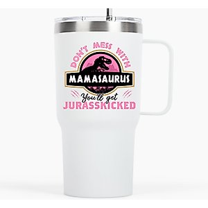 KLUBI Mother Gifts for Mom - Mamasaurus Cup 20 Ounce Mom Cups With Lid and Straw Postpartum Gifts for Mom Cups Tumbler Gifts for Mom Birthday Gifts for Mom Birthday Present for Mom Tumbler Cup