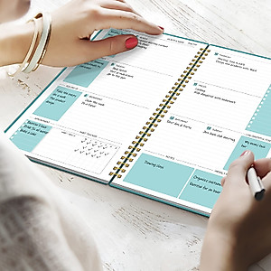 Weekly & Monthly Planner Undated Academic Planner Yearly Planner with Schedule 12 Month Life Journal Organizers Notebook Twin-Wire Binding Flexible Cover Pocket Pen Loop 53 Weeks (7" x 10")