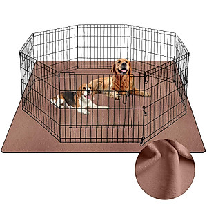 Barpor 48" x 66" Washable Dog Pee Pads Reusable Non-Slip - Puppy Pads Indoor Potty Training Leakproof, Whelping Pads for Floor, Bed, Crate, Cadges, Playpen, Couch Waterproof, Coffee