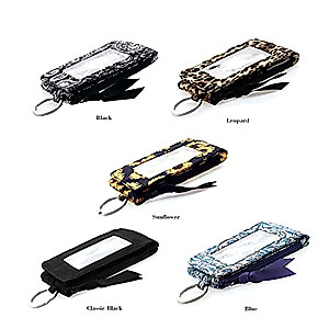 DONGGANGAJI Womens Wallet Lanyard Set Bifold Zipper Case Wallet with Lanyard (Leopard-R)