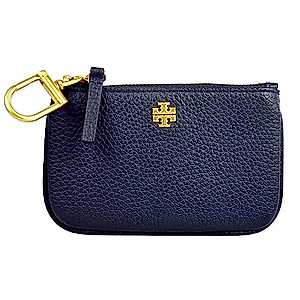 Tory Burch Womens 145311 Pebbled Leather Key Ring Card Holder Small Wallet, (405 Tory Navy Blue)
