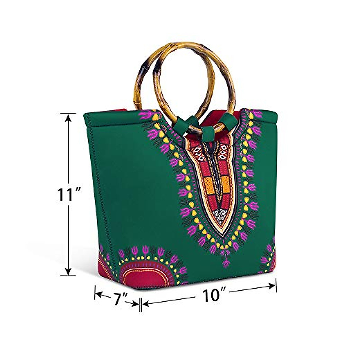 CHAUDER Insulated Neoprene Lunch Bag: Lunch Tote Carry Case Box Cooler Container with Zipper, Washable, Reusable, Perfect For Women To Office (Green)