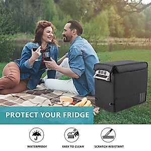 EUHOMY CF55 Insulated Protective Cover 59 Quart Car Refrigerator Insulated Transit Bag, 12 Volt Portable Refrigerator Cover 59QT Car Fridge Freezer, Black