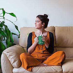 Congela Gifts for Dad Fathers Day 22oz Green Stainless steel insulated coffee mug with handle, large size, vacuum tea cup with Tritan lid for hot and cold drinks, (Forest, 22oz)