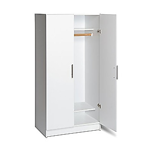 Prepac Elite 2 Door Wardrobe Cabinet, 32" W x 65" H x 20" D, White