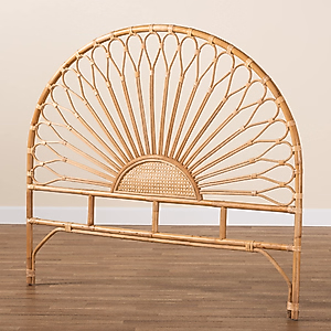 Baxton Studio Perenna Natural Rattan Standalone Headboard, Queen
