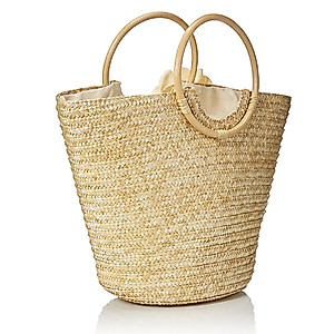 Women's Straw Handbag Flower Woven Summer Beach Messenger Tote Bag Basket Shopper Purse
