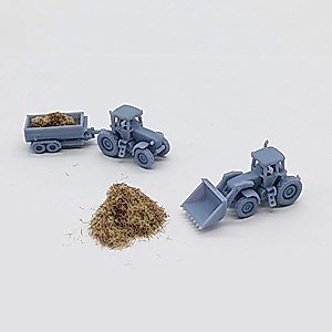 Outland Models Railway Scenery Country Farm Tractor Set with Straw N Scale 1:160