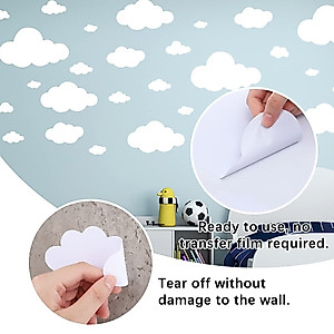 CUGBO 31pcs Big Clouds Vinyl Wall Decals DIY Wall Sticker Removable Wall Art Decor 4-10 inch for Living Room Nursery Kids Room(White)