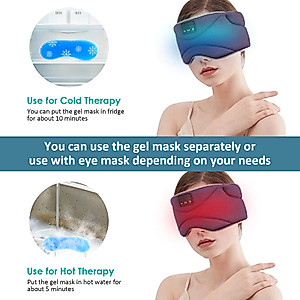 Sleep Mask with Bluetooth Headphones 24 White Noise, Ultra-Thin Speaker Cold Pack Blackout Bluetooth Eye Mask Sleep Headphones for Side Sleepers, Airplane, Travel, Cool Gadgets for Women Man (Purple)