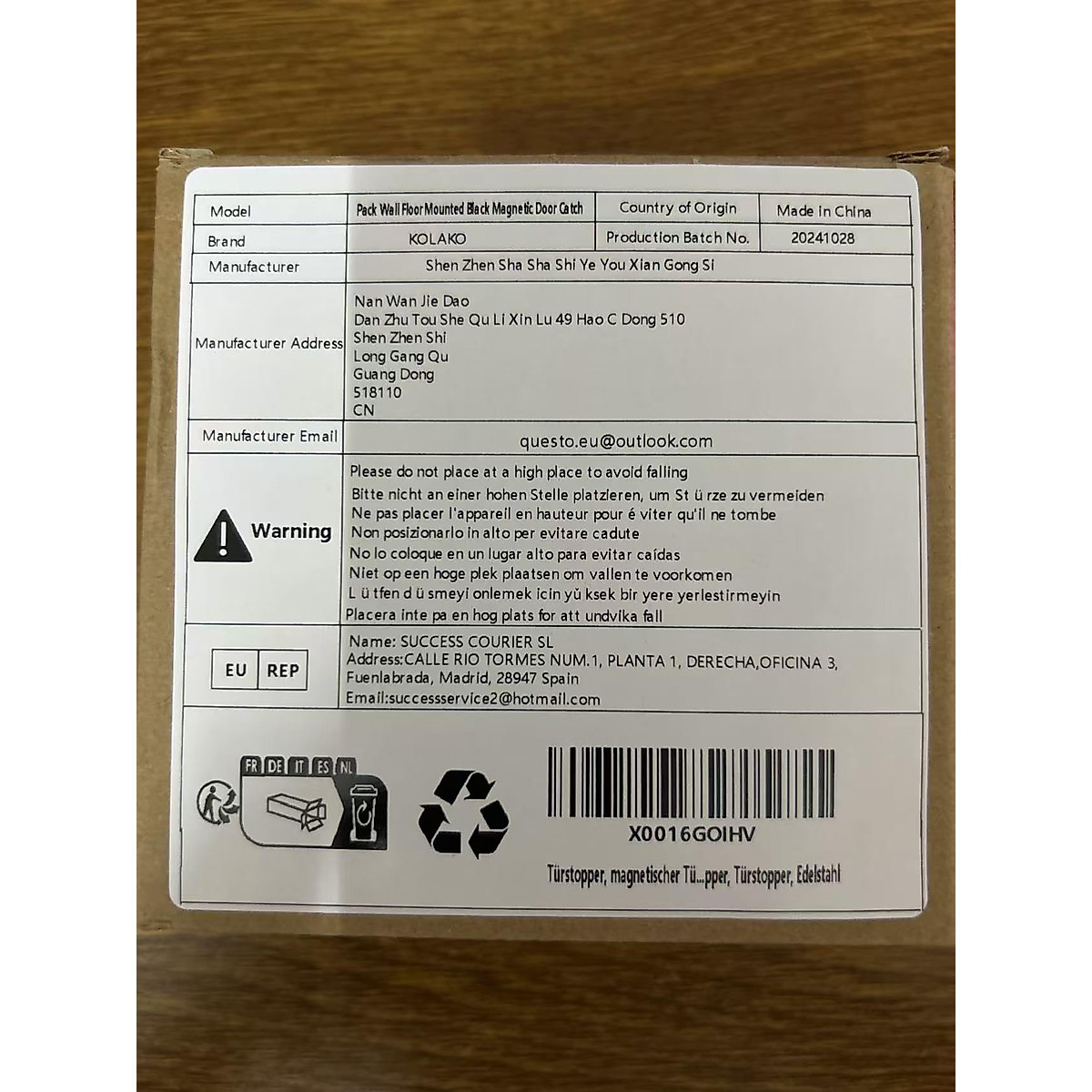 KOLAKO Door Stopper, Magnetic Door Stops, Brushed Satin Nickel, 2 Pack Wall Floor Mounted Black Magnetic Door Catch Door Holder, Stainless Steel Metal Soft-Catch Doorstop Door Stopper