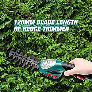 LANNERET 7.2V Lithium-Ion Cordless Grass Shear/Shrub Trimmer Combo with Rechargeable Battery and Charger Included,Outdoor Power Tools,Green
