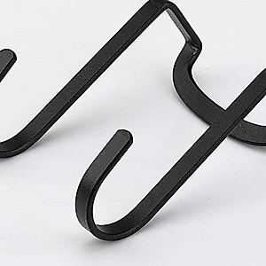 Dewell Multi-Use Over Cabinet Hook, 5 Pack, Stainless Steel, Over Door Double Hook for Drawer Cabinet, Closet, Fence, Kitchen and Bathroom, Black