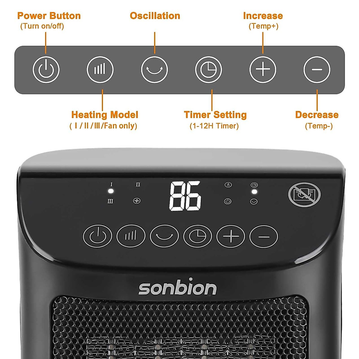 Space Heater with Remote, Thermostat Portable Heater, 1500W PTC Ceramic Heater for Office Home Garage, Fast Heating Oscillating Heater, 12h Timer with Four Modes, Tip-Over and Overheating Protection