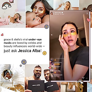 grace & stella Under Eye Mask - Valentines Day Gifts for Women - Reduce Dark Circles, Puffy Eyes, Undereye Bags, Wrinkles - Gel Under Eye Patches - Bridesmaid Gifts - Vegan Self Care (24 Pairs, Gold)