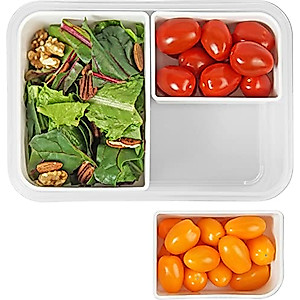 carrotez Food Storage Container with 3 Removable Compartments, Food Prep Container with Airtight Lids, Portion Control Container, Reusable, BPA Free, 6.3 Cup (1500ml)