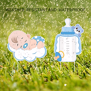 diyoohomy welcome home baby boy its a boy yard sign with stakes shower outdoor lawn blue stork elephant arrival birth plastic announcement decorations party supplies (baby boy)