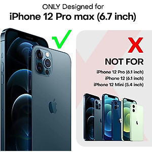TAURI 5-in-1 Designed for iPhone 12 Pro Max Case, [Non-Yellowing] with 2 Screen Protectors + 2 Camera Lens Protectors, Shockproof Slim Phone Case 6.7 Inch, Drop Protection, Clear