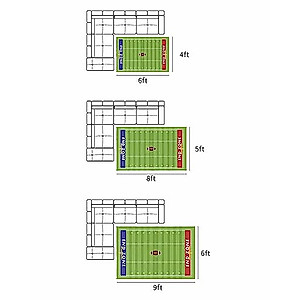 America Football Backdrop Outdoor Rug for Patio/Deck/Porch, Non-Slip Large Area Rug 5 x 8 Ft, Rugby Sports Stadium Field Indoor Outdoor Rugs Washable Area Rugs, Reversible Camping Rug Carpet Runner