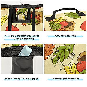 Thanksgiving Autumn Laundry Bag Heavy Duty Laundry Backpack with Shoulder Straps Handles Travel Laundry bag Drawstring Closure Dirty Clothes Organizer For College Dorm, Apartment, Camp Travel