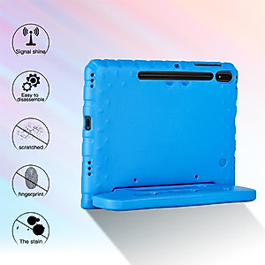 Foluu Galaxy Tab S8 Plus/S7 FE 2021/S7 Plus 2020 Tablet Case, Galaxy Tab S8 Plus 12.4 inch Kids Case, Shockproof Light Weight Handle Stand Case for Samsung Galaxy Tab S8 Plus/Tab S8+ 2022 (Blue)