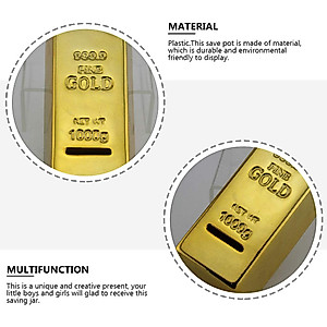 Kisangel Bar Bank Bar Piggy Bank Brick Saving Money Box Wealth Good Luck Success Decor for Kids Children Easter Birthday Party Favor