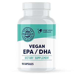 Vimergy Vegan EPA/DHA, 30 Servings –Algal Omega 3 Fatty Acids – Plant Based Fish Oil Alternative with Vitamin E – Supports Heart, Brain & Eye Health - Non-GMO, Gluten-Free, Soy-Free, Paleo (90 count)