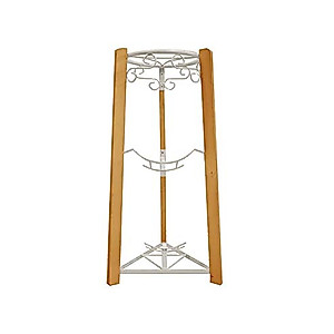 Goldwell Designs 3 Step Floor Metal Wood Stand (White)