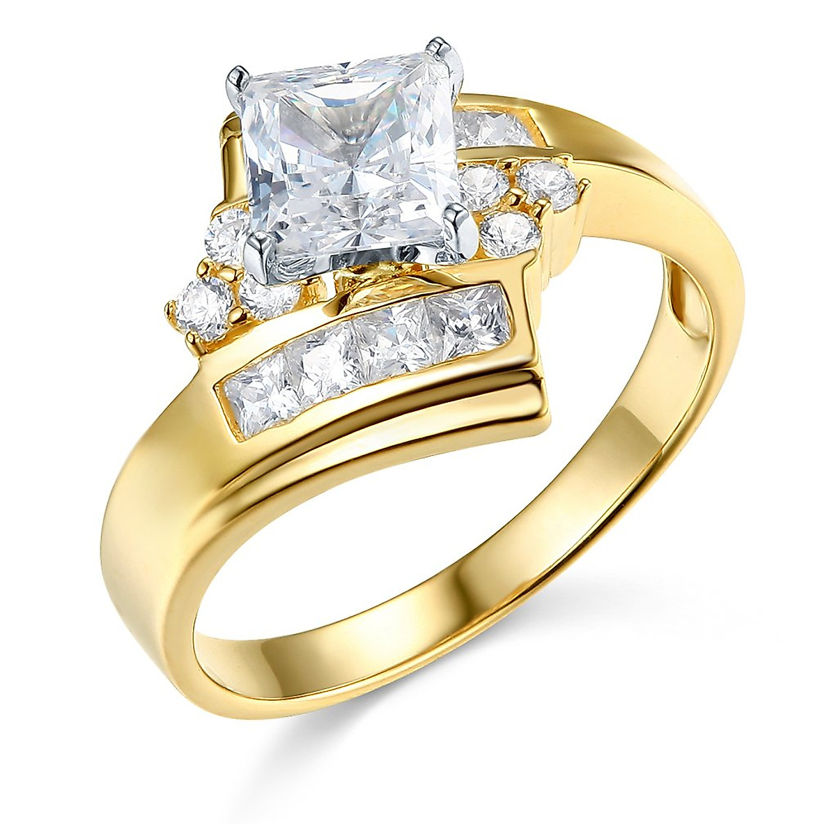 14k Yellow Gold Wedding Engagement Ring - Size 9