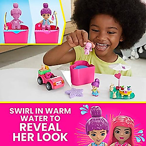 MEGA Barbie Color Reveal Building Toy Car Playset, Convertible Road Trip With 66 Pieces, 10 Surprises, Accessories, Kids Age 4+ Years