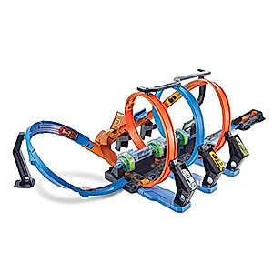 Hot Wheels Toy Car Track Set, Corkscrew Crash with 1:64 Scale Car, 3 Crash Zones, Powered by Motorized Booste, [Amazon Exclusive]