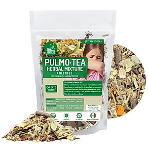 Yerbero - PulmoTea 4 oz (113g) | Herbal Mixture Tea - Soothes/Comforts Thoat | Eucalyptus, Tejocote Root, Mullein Leaf, Bouganvillia Flower, Cassia Fistula, Cuatecomate | 100% All Natural, non-GMO, Gluten-free.