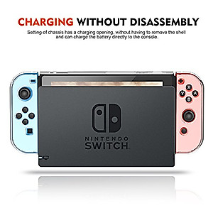 ZIIDII Dockable Switch Case for Nintendo, Nintendo Switch Games Protective Hard Carrying Clear Cover Case for Nintendo Switch Console Joy Con Controlle