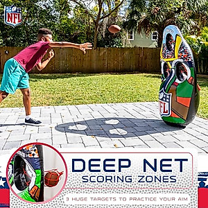 Franklin Sports NFL Inflatable Target Toss Game - Kids Mini Football Throwing Game Set - Portable Indoor + Outdoor Toy Football Target + Mini Footballs - 51"