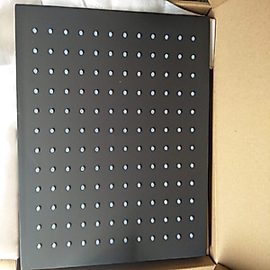 Cascada Square Rainfall LED Shower Head, Heavy Duty Metal (Without Shower Arm) (8 Inch, Matt Black)