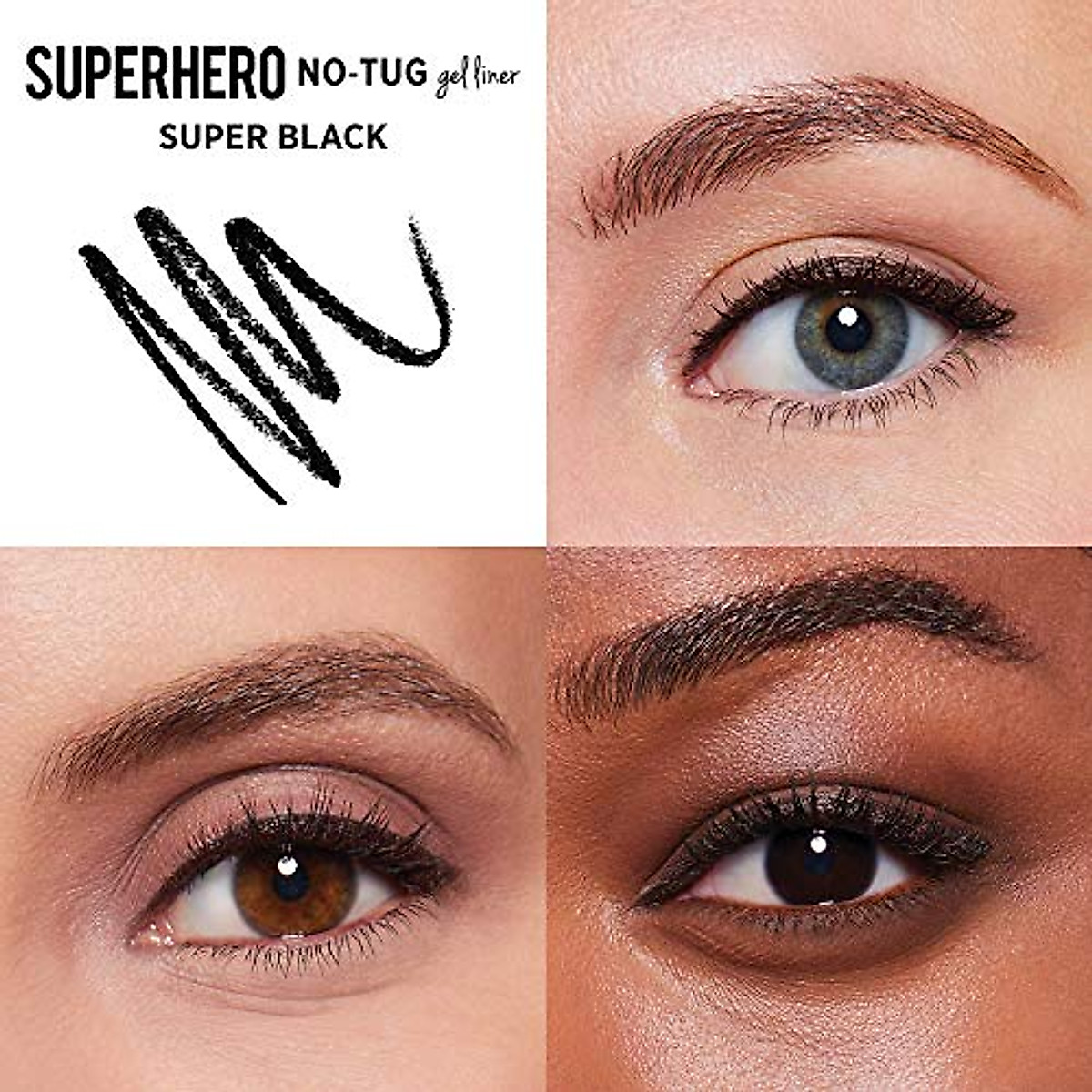 IT Cosmetics Superhero No-Tug Gel Eyeliner, Super Black - Intense Ultra-Black - Waterproof, Blendable Formula - Sharpenable Pencil - 0.042 oz