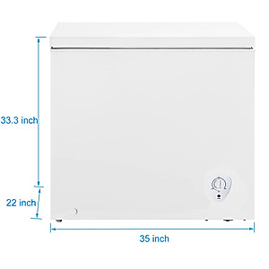 SMETA Deep Freezer Chest Freezer 7.0 Cubic Feet Freezers Chest 8 cu. ft Meat Freezer for Office, Home, Kitchen, Garage Ready Outdoor with Removable Basket Thermostat Control for Apartment Dorm, White