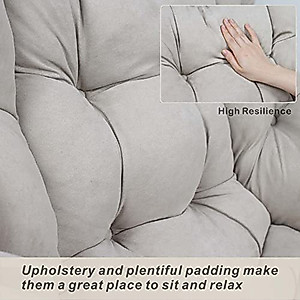 Explore Land Living Room Single High Back Lazy Chair Modern Upholstered Accent Chair (Golden Grey)