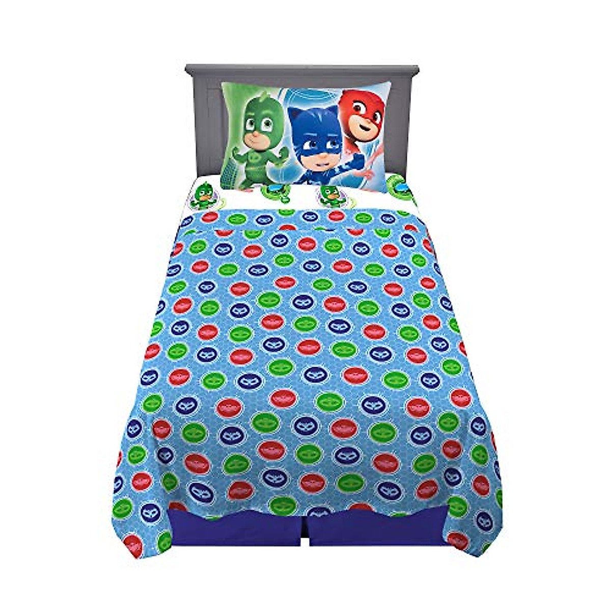 Franco Kids Bedding Super Soft Microfiber Sheet Set, (3 Piece) Twin Size, PJ Masks, MA7908
