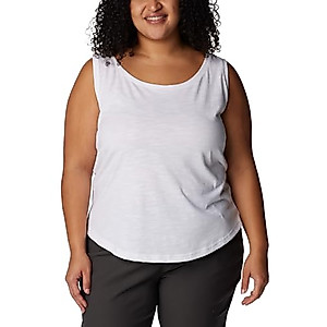 Columbia Women’s Cades Cape Tank Top, Moisture Wicking, Comfort Stretch, White, XX-Large