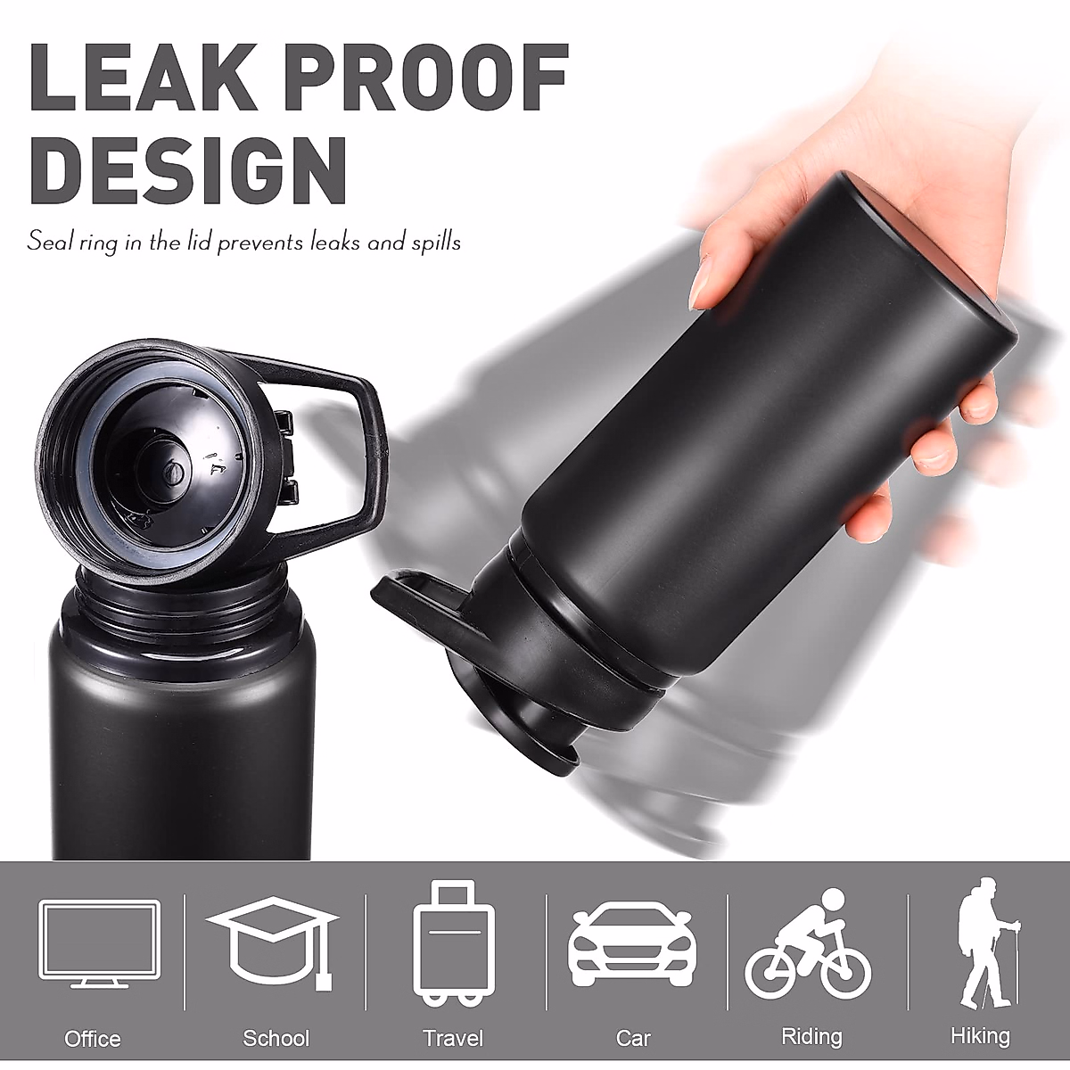 Mimorou 16 Pack Aluminum Water Bottles Metal Travel Bottles with Snap Lid Aluminum Reusable Sports Bottles Lightweight Leak Proof Water Bottles Bulk for Gym Hiking Cycling Sports Outdoor (17 Oz)