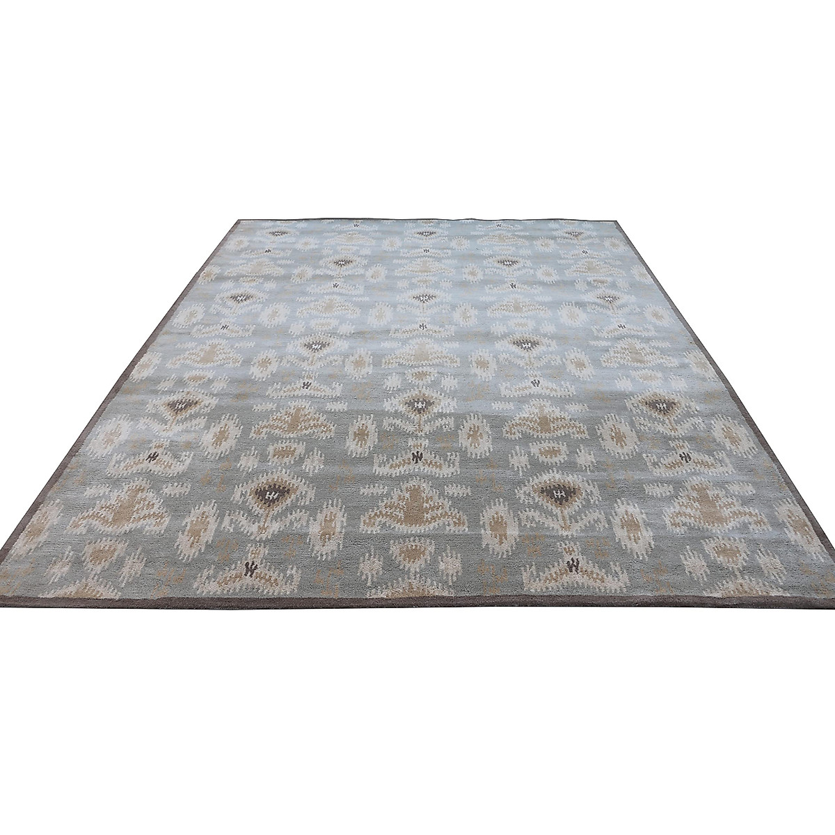 Wallard Design Marchesa Gray Traditional Oriental Style Handmade 100% Wool Rugs & Carpets (9x12)
