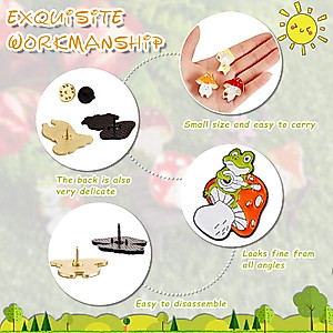 9 Pieces Mushroom Pin Brooches Mushroom Brooches Cute Cartoon Mushroom Gift Alloy Brooch Guitar Cat Frog Hedgehog Cartoon Plant Pin Welcome Back to School Gift for Backpack Clothes Hat