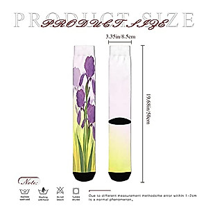 VeJerKK Spa Women Socks Knee High Women Socks Crew Soft Socks,Spa Flower and Water,Sports Socks Running Athletic Socks for Women men,Pink Green -20 inch