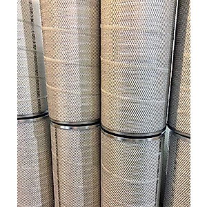 Braden Filtration Dust Collector Filter - Height: 26" OD: 12.75" ID: 8.375" / Cellulose Polyester Blend FR, Open-Open pans - MADE IN USA