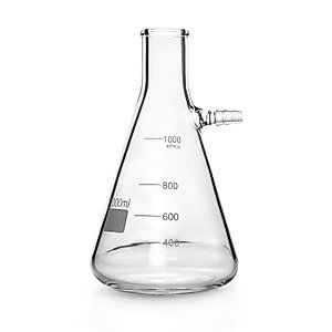 QWORK 1000ml Borosilicate Glass Filtering Flask with Tubulation, 1 Pack
